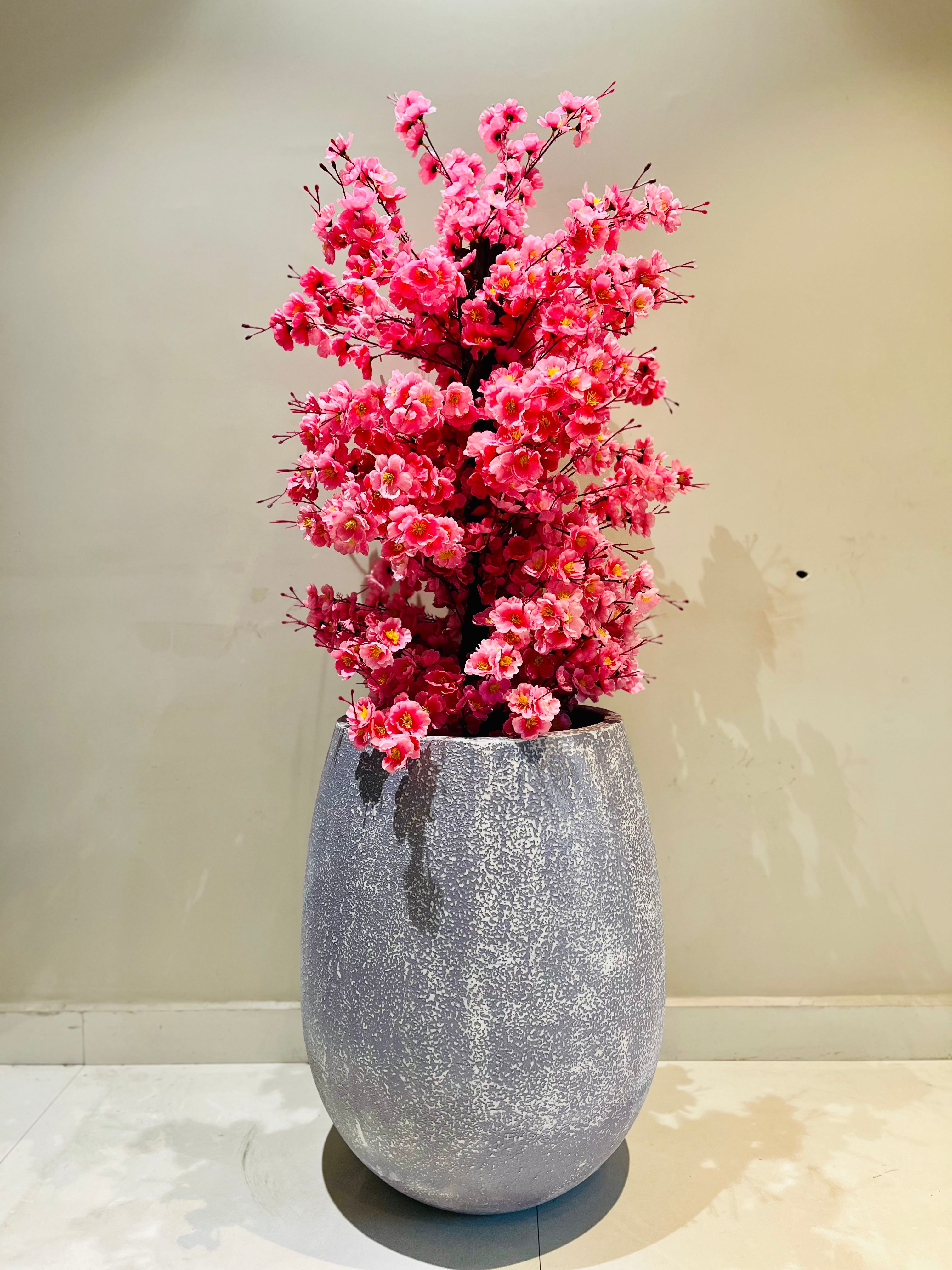 Austin Planter Set with Artificial Cherry Blossom Tree — Effortless El ...